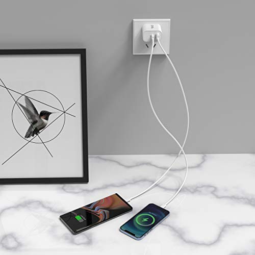 20W USB C Wall Charger Block, 2-Pack Fast Charging Block, Dual Port PD Power Delivery Type C Charger Adapter Plug Compatible with iPhone 14 Pro Max/13/12/11/Mini/SE X XS,Galaxy and More