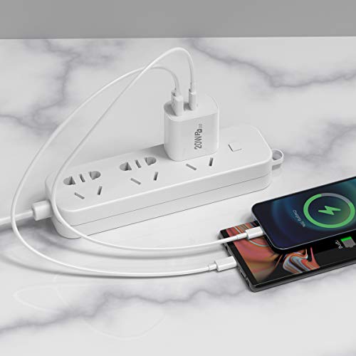 20W USB C Wall Charger Block, 2-Pack Fast Charging Block, Dual Port PD Power Delivery Type C Charger Adapter Plug Compatible with iPhone 14 Pro Max/13/12/11/Mini/SE X XS,Galaxy and More