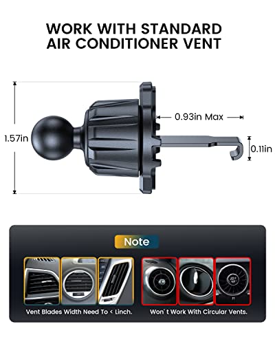 APPS2Car Wireless Car Charger Mount Vent, 15W Fast Charging Wireless Car Phone Charger, Compatible with iPhone 14 Pro/14, Samsung Galaxy S22/S21/S20, etc.