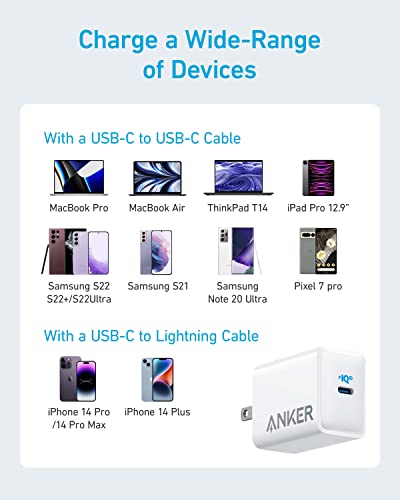 USB C Charger, Anker 65W PIQ 3.0 PPS Compact Fast Charger Adapter, PowerPort III Pod Lite, for MacBook Pro/Air, Galaxy S20/S10, Dell XPS 13,Note 10+/10, iPhone 11/Pro, iPad Pro, Pixel, and More