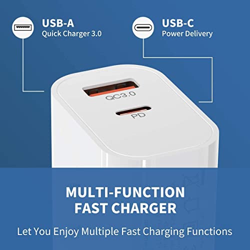 20W USB C Wall Charger Block, 2-Pack Fast Charging Block, Dual Port PD Power Delivery Type C Charger Adapter Plug Compatible with iPhone 14 Pro Max/13/12/11/Mini/SE X XS,Galaxy and More