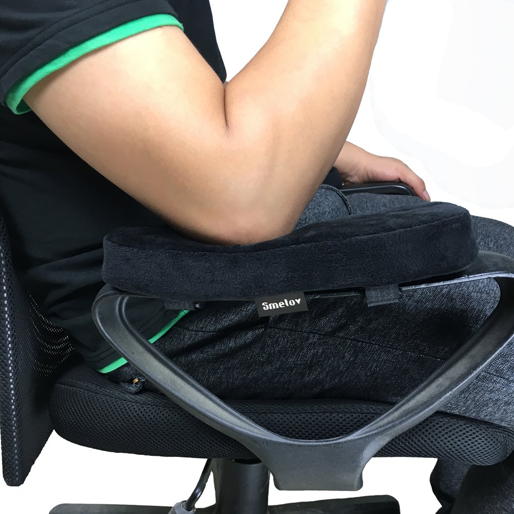 Chair Armrest Pads and Memory Foam Elbow Pillow for Forearm Pressure Relief,Universal Chair Arm Cover,2 Piece Set