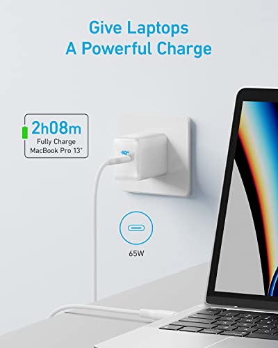 USB C Charger, Anker 65W PIQ 3.0 PPS Compact Fast Charger Adapter, PowerPort III Pod Lite, for MacBook Pro/Air, Galaxy S20/S10, Dell XPS 13,Note 10+/10, iPhone 11/Pro, iPad Pro, Pixel, and More
