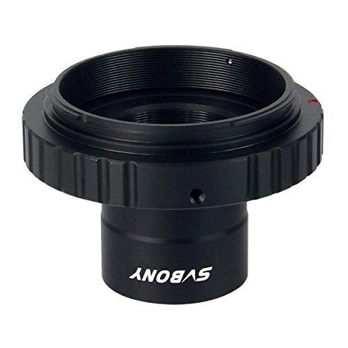 SVBONY T2 T Ring Adapter and T Adapter, 1.25 inches Metal Telescope Camera Adapter for Canon EOS Standard EF Lenses and Telescope Camera Astrophotography Accessories