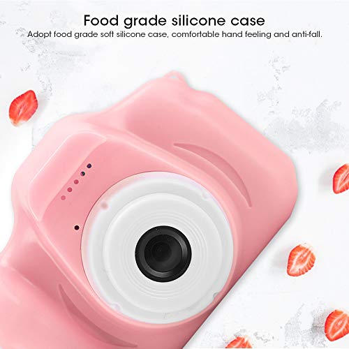 Kid Camera, Comfortable DIY Photos Children Camera Digital Camera Cute Mini Camera Eye Friendly Cartoon Photo for Children Toy(Pink)