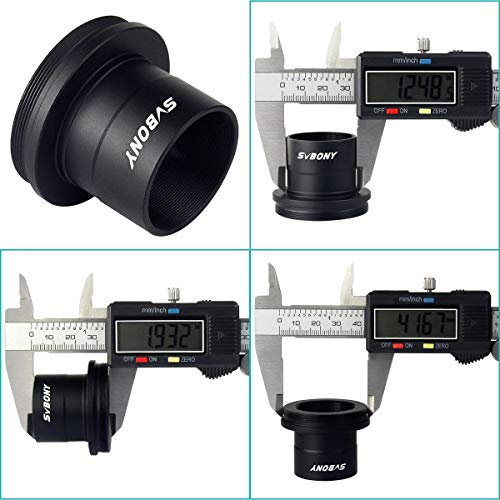 SVBONY T2 T Ring Adapter and T Adapter, 1.25 inches Metal Telescope Camera Adapter for Canon EOS Standard EF Lenses and Telescope Camera Astrophotography Accessories