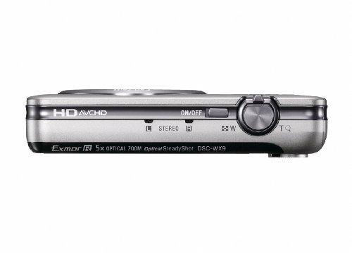 Sony Cyber-Shot DSC-WX9 16.2 MP Exmor R CMOS Digital Still Camera with Carl Zeiss Vario-Tessar 5x Wide-Angle Optical Zoom Lens and Full HD 1080/60i Video (Silver)