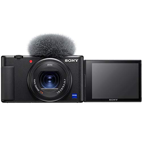 Sony ZV-1 Compact Digital Vlogging 4K HDR Video Camera for Content Creators & Vloggers DCZV1/B Bundle with Deco Gear Case + Software Kit + 64GB Card + Compact Tripod/Handheld Grip and Accessories