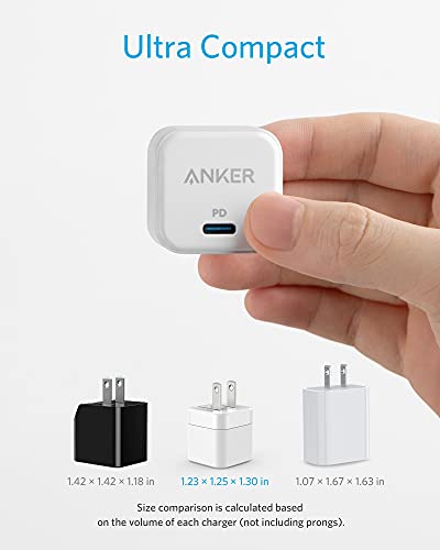 USB C Charger, Anker Fast Charger with Foldable Plug, PowerPort III 20W Cube Charger with USB C to Lightning Cable for iPhone 14/14 Plus/14 Pro/14 Pro Max/13, Galaxy, iPad/iPad Mini and More