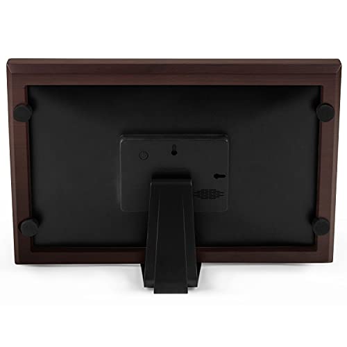 Brookstone PhotoShare 14” Smart Digital Picture Frame, Send Pics from Phone to Frames, WiFi, 8 GB, Holds 5,000+ Pics, HD Touchscreen, Premium Espresso Wood, Easy 1-min Setup