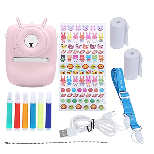 Kids Digital Selfie Camera P01B Print 2.4inch IPS Display Video Recorder Dual Lens 1800W Camera for Kids Kids Camera (Pink)