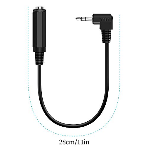 Onvian 3.5mm to 6.35mm Female 1/4" to 1/8" 90 Degree Right Angle Male Jack Stereo Cable Adapter Converter Cord 30cm