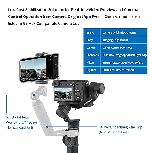 FeiyuTech G6 Max [Official] 3-Axis Camera Gimbal Stabilizer for Small Mirrorless/Pocket/Action Camera/Smartphone,fits Canon 200D M50 Sony ZV1 a6500 Panasonic GH4 GoPro 8 7 iPhone 14 13 ProMax XR XS