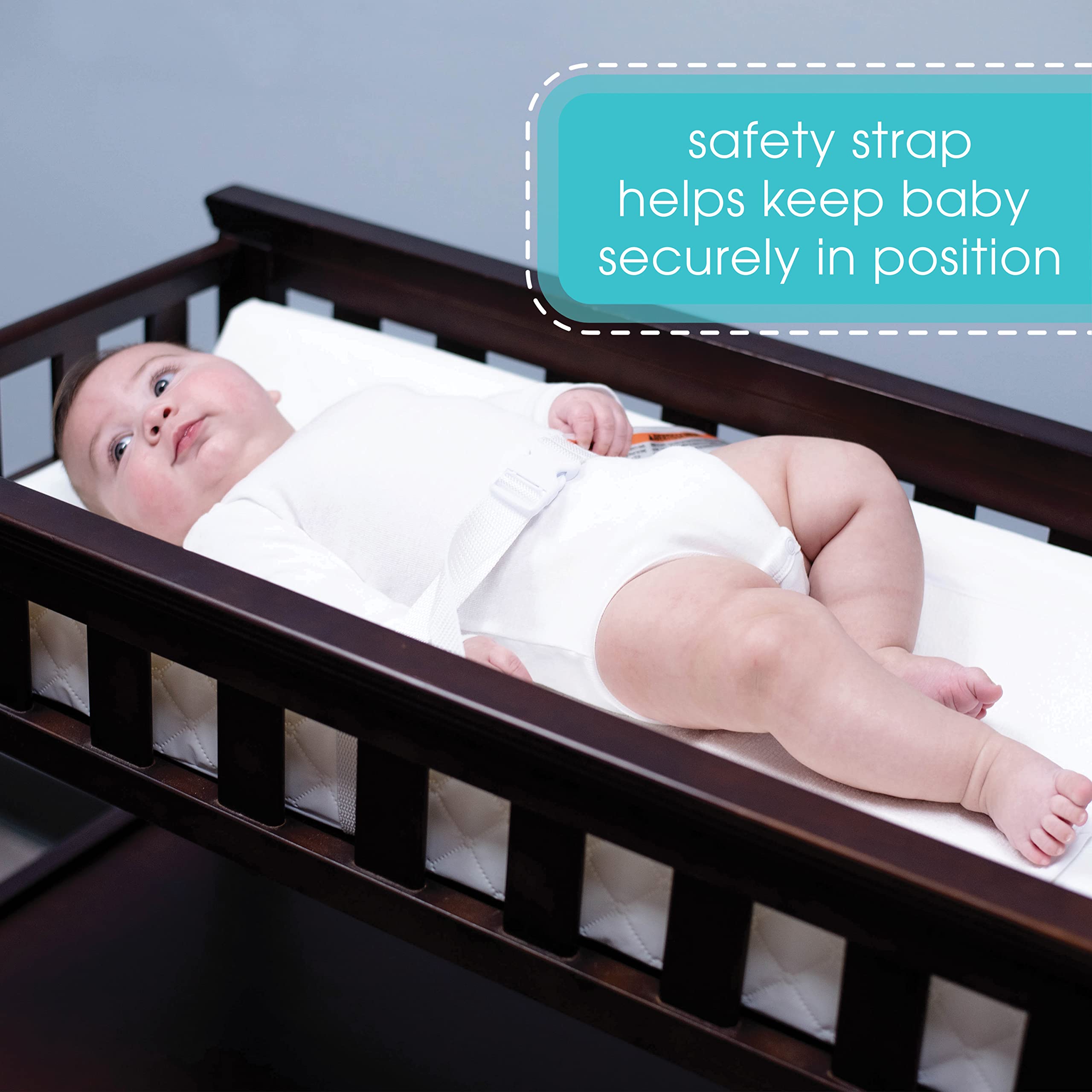 Summer Contoured Changing Pad β Includes Waterproof Changing Liner and Safety Fastening Strap with Quick-Release Buckle