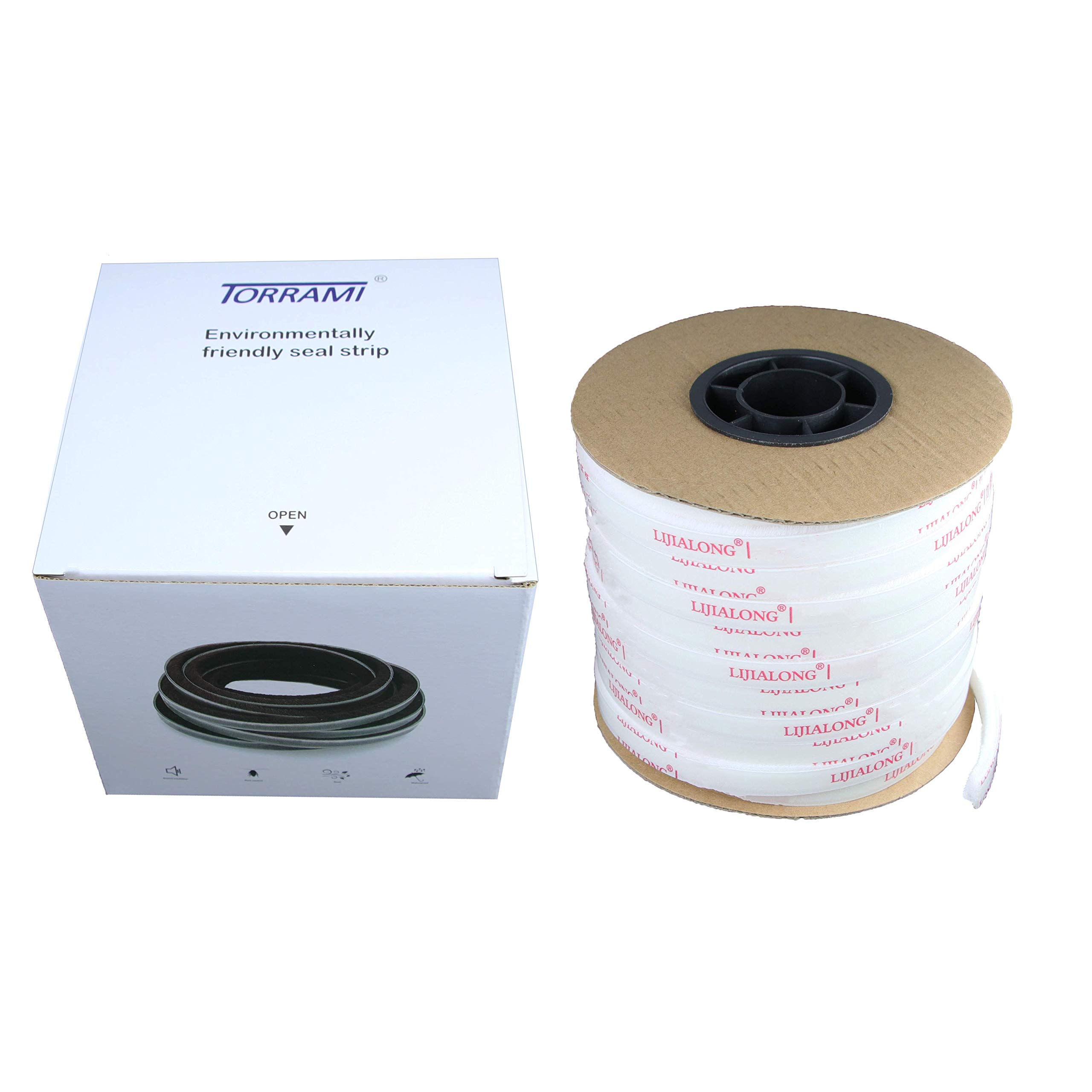 TORRAMI Adhesive Brush Seal Weather Stripping 11/32 inch x 3/16 inch x 90 ft, Dustproof Soundproof Windproof for Windows Bottom and Frame,Sliding Doors Frame,Wardrobe, White