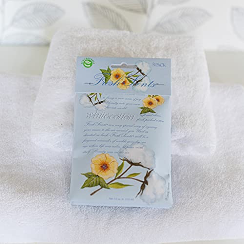 Willowbrook | Fresh Scents Scented Sachet Packet | White Cotton | Air Freshener Bags for Drawers, Closets, Cars | 3 Pack | Long Lasting Home Fragrance