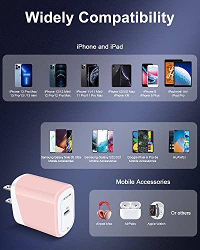 USB C Charger Fast Charging C Port Block for iPhone 14 Pro Max 14 Plus 13 12 11 Mini Se 10 X Xr Xs 8 Plus, Apple Watch 8 7 Usbc Charger Type C Power Adapter Lightning Phone Wall Plug Brick Cube Box
