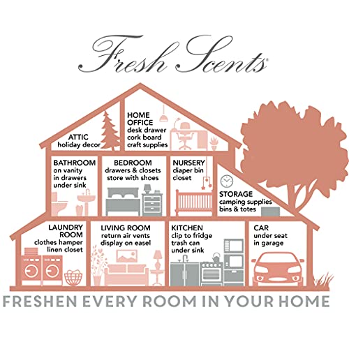 Willowbrook | Fresh Scents Scented Sachet Packet | White Cotton | Air Freshener Bags for Drawers, Closets, Cars | 3 Pack | Long Lasting Home Fragrance