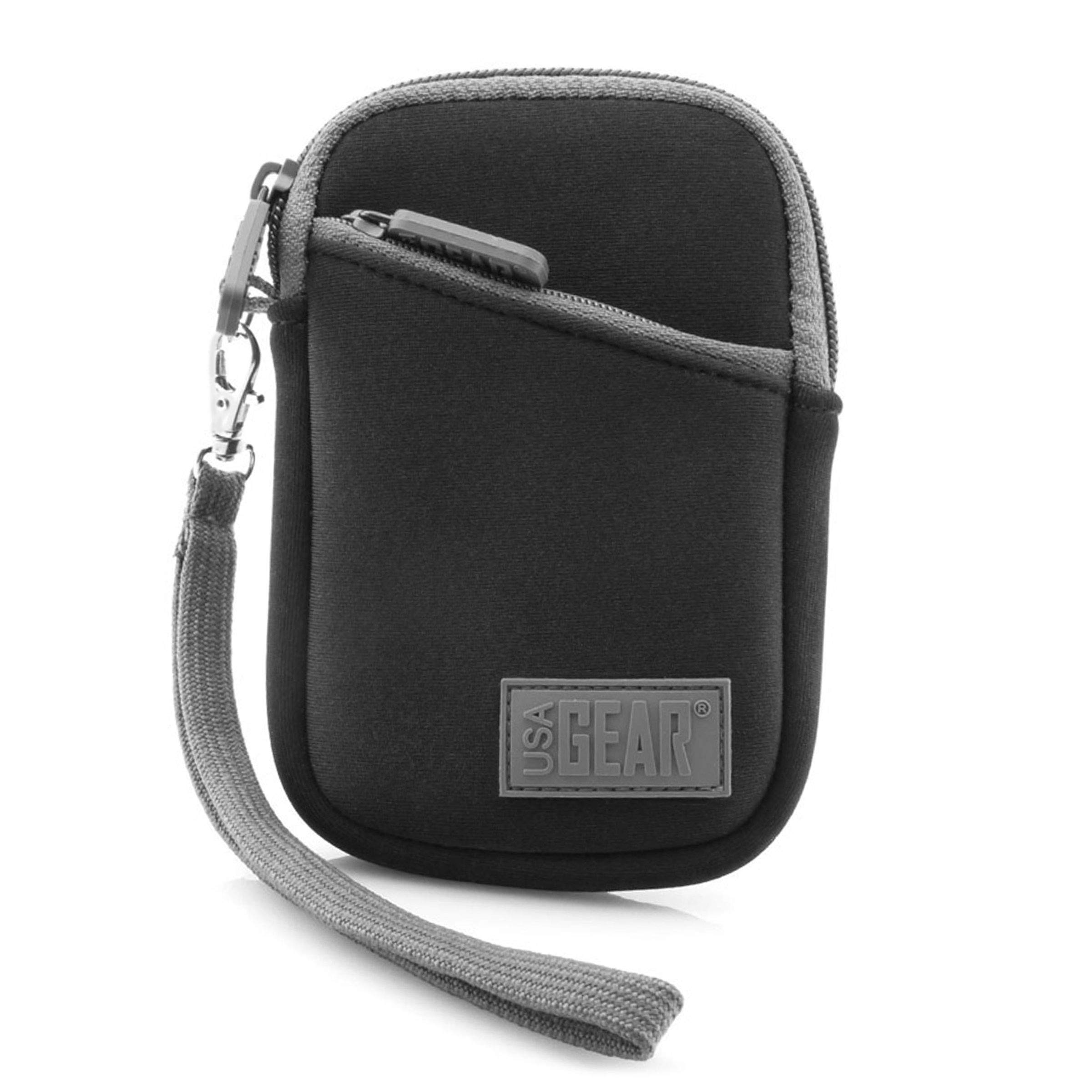 USA Gear Small Digital Camera Case with Wrist Strap, Belt Loop - Camera Case Small Compact Compatible with Canon Powershot Elph, Pouch G7 Mark iii, Nikon Coolpix, Cybershot, Pixpro & More (Black)