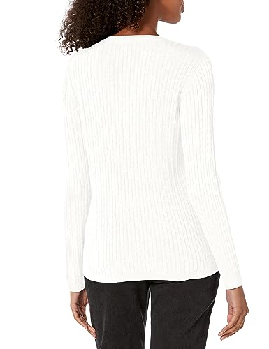 Tommy Hilfiger Womens Cotton Cable-Knit V-Neck Sweater, Ivory, X-Large