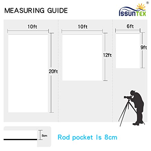 ISSUNTEX 10X12 ft Background Muslin Backdrop, Photo Studio, Collapsible High Density Screen for Video Photography and Television-White