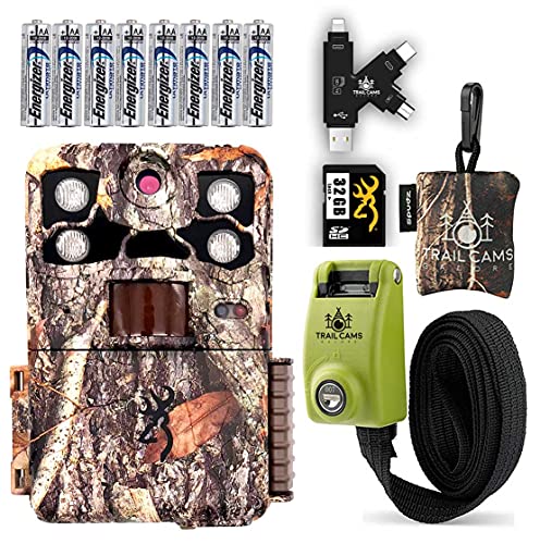 Browning Recon Force Elite HP4 Trail Camera with Batteries, 32 GB SD Card, Card Reader, Reinforced Strap, and Spudz Microfiber Cloth Screen Cleaner