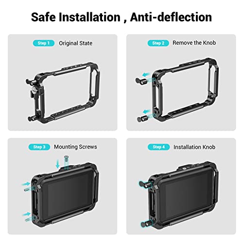 SmallRig Ninja V Cage/Ninja V+ Monitor Cage for Atomos Ninja V and Ninja V+,Built-in NATO Rail and HDMI Cable Clamp Monitor Cage CMA2209