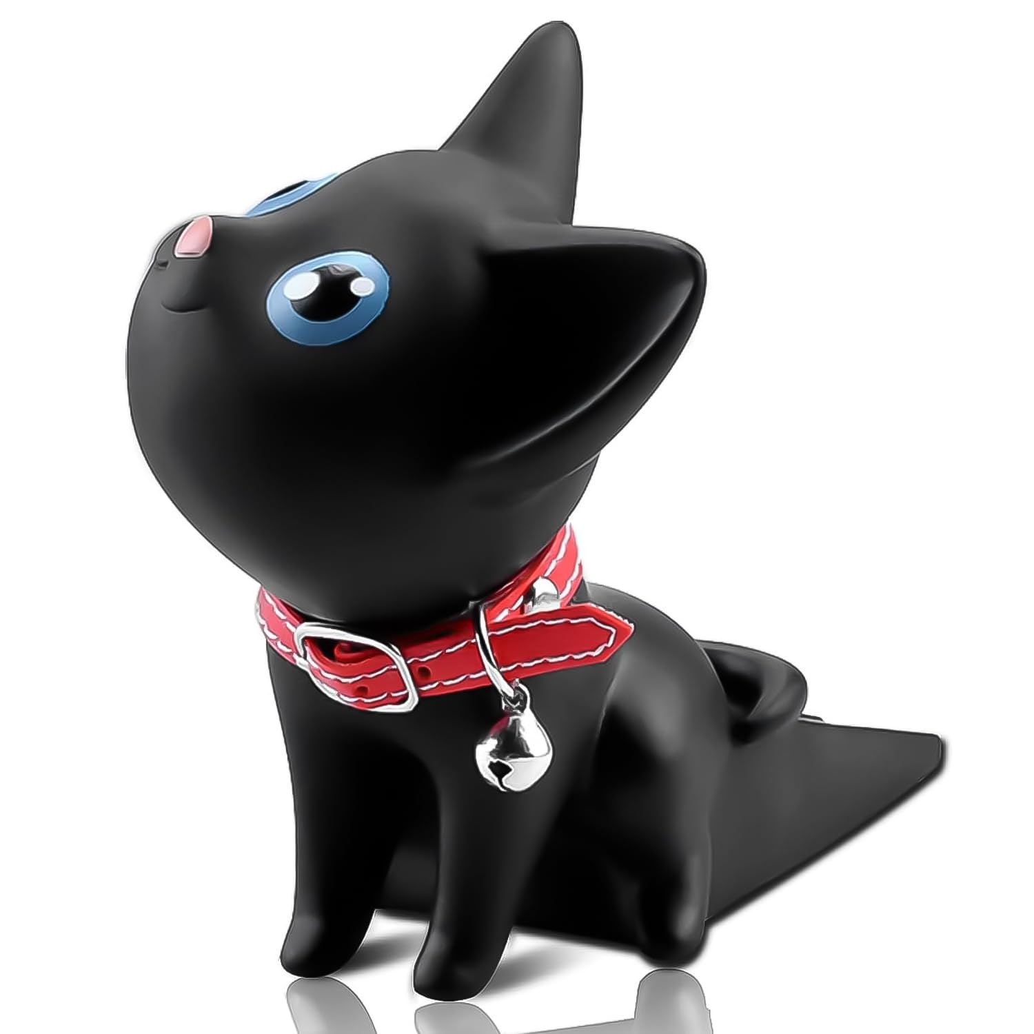 Door Stopper Decorative Cute Cat Door Stopper Non-Slip Non-Scratching Works on All Floor Surfaces Creative Door Stopper Pack (Black)