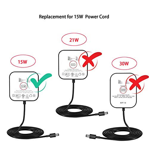 White Power Cord Replacement for Alexa Dot 3rd Gen, 4th Gen, 5th Gen 2022, 15W Power Adapter Charger