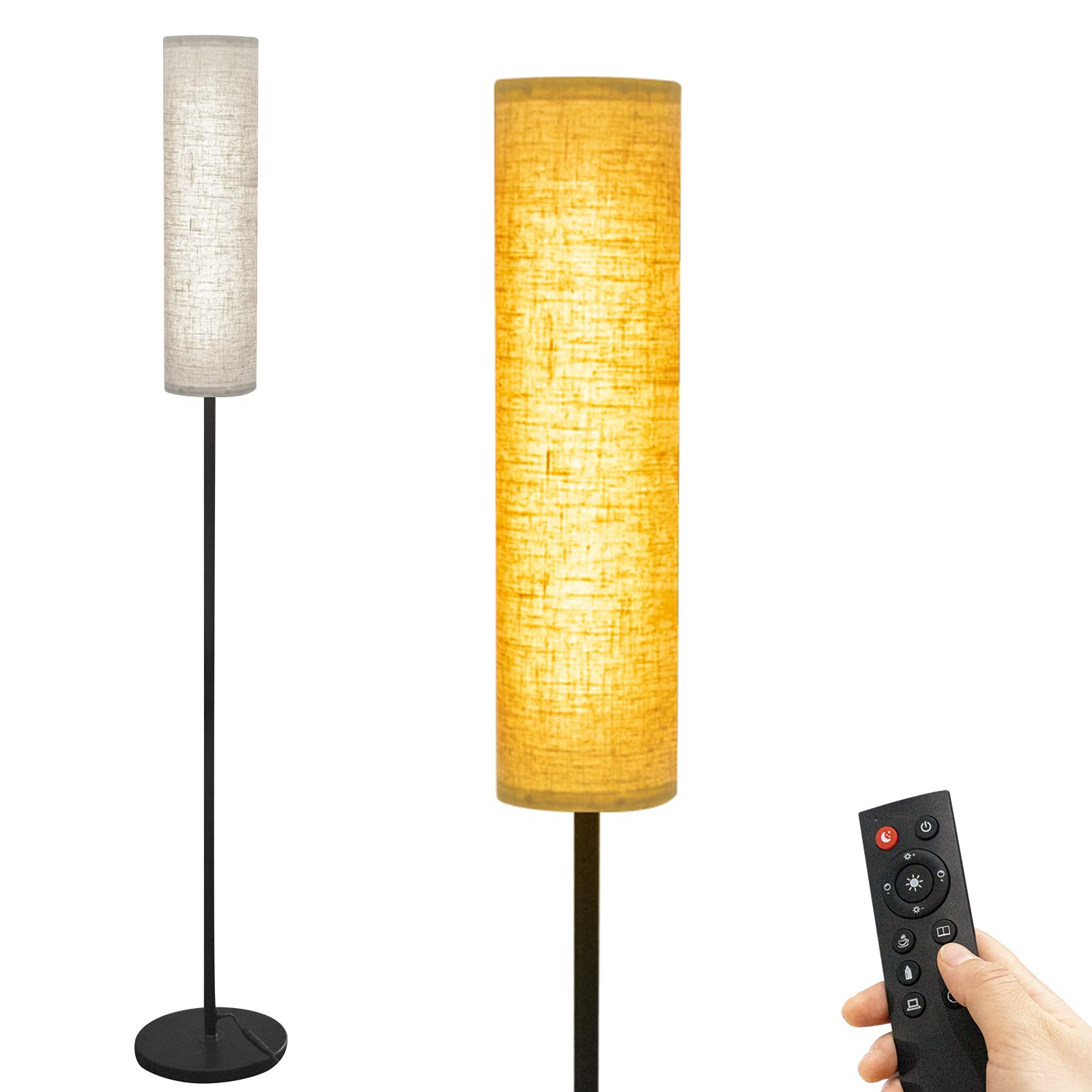 Wellwerks Floor Lamps for Living Room, 12W LED Floor Lamp with Remote Control and 4 Color Temperatures, Timer Reading Lamp, Floor Lamps for Bedrooms / Office