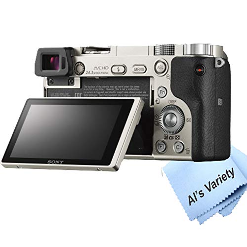 Sony Alpha a6000 (Silver) Mirrorless Digital Camera with 16-50mm Lens + 32GB Card, Tripod, Case, and More (18pc Bundle) (Renewed)