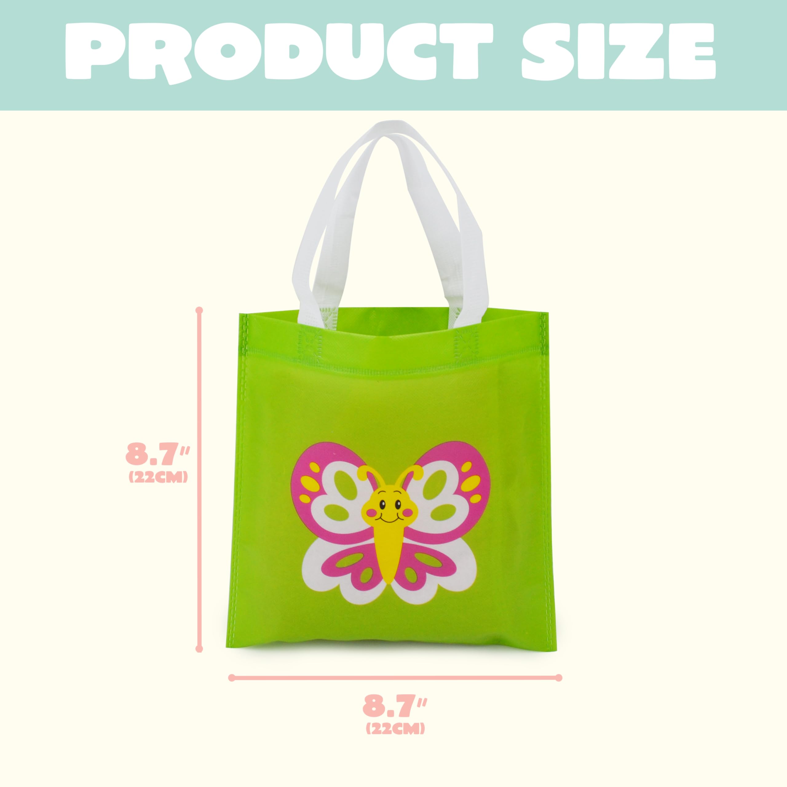 JOYIN 36 PCS Easter Gift Bags, Non Woven Easter Tote Bags with Handles Party Treat Bags for Gifts Wrapping, Egg Hunt Game, Easter Party Supplies