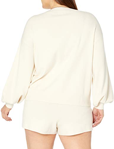 The Drop Women's Mia Bell Sleeve Deep V Neck Supersoft Sweater Whisper White , S