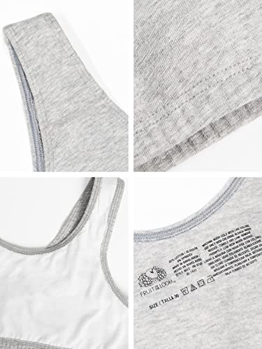 Fruit of the Loom Womens Built Up Tank Style Sports Bra, White/Sand/Black, 38 US