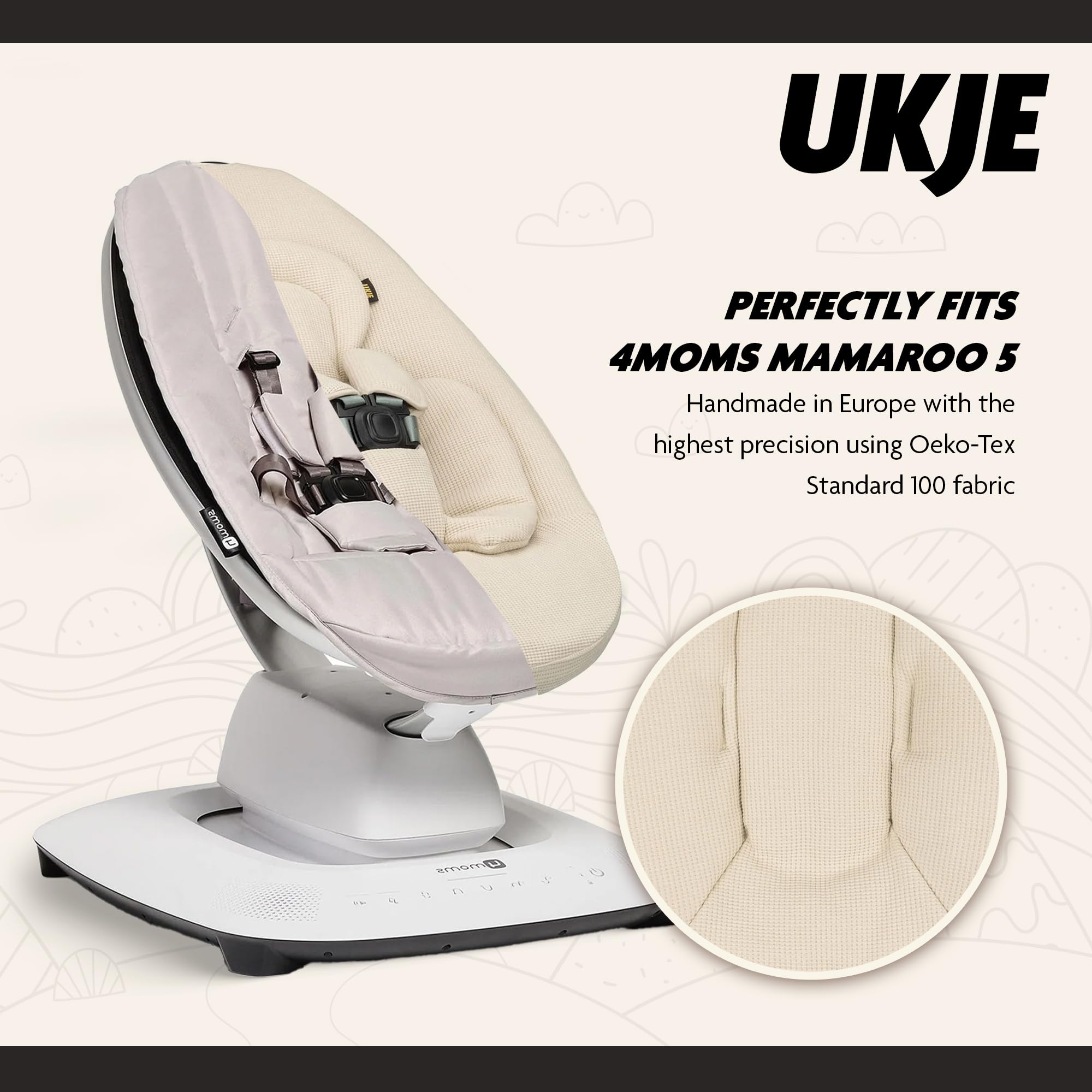 UKJE 4moms mamaRoo 4 Baby Swing Insert- Insert Compatible with 4moms mamaRoo and rockaRoo- mamaRoo Newborn Insert- Infant Insert for mamaRoo- Baby Swing, Baby Rocker Insert- Pink Flowers