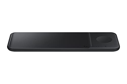 Samsung Electronics Wireless Charger Trio, Qi Compatible - Charge up to 3 Devices at Once for Galaxy Phones, Buds, Watches, and Apple iPhone Devices (Black)