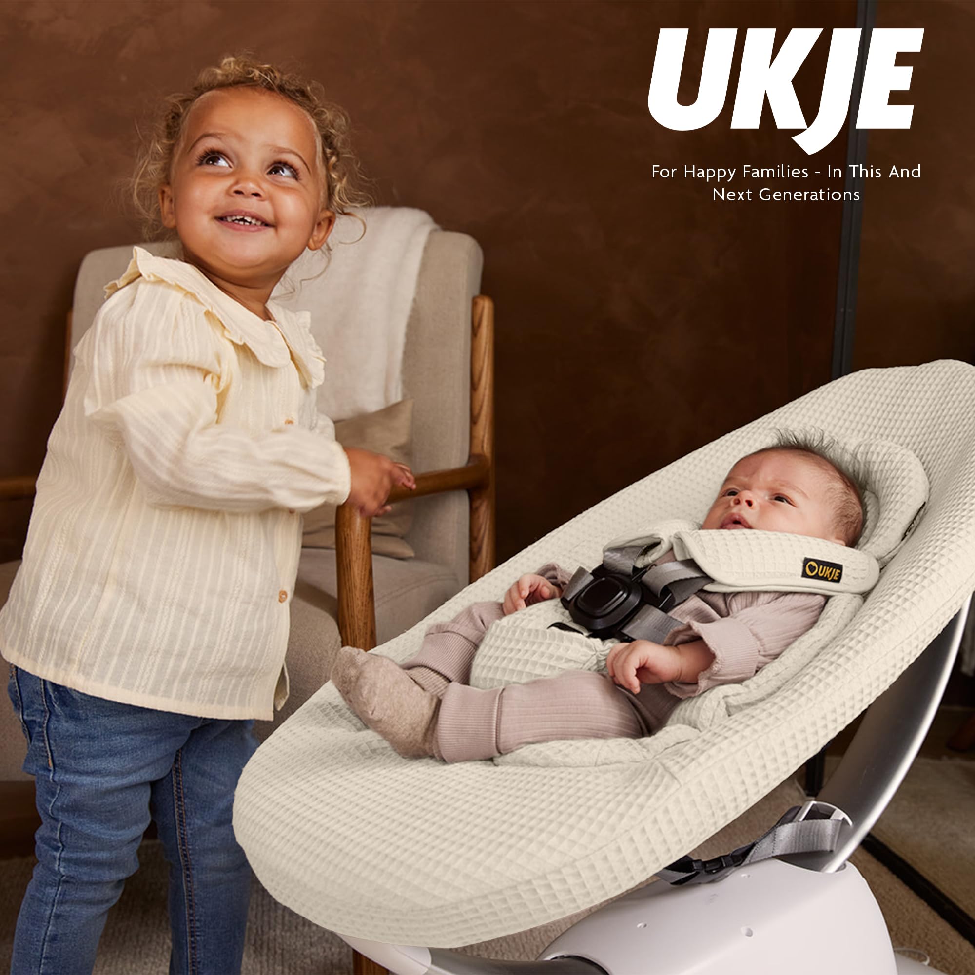 UKJE 4moms mamaRoo 4 Baby Swing Insert- Insert Compatible with 4moms mamaRoo and rockaRoo- mamaRoo Newborn Insert- Infant Insert for mamaRoo- Baby Swing, Baby Rocker Insert- Pink Flowers