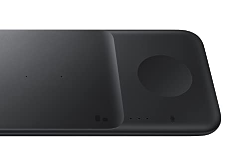 Samsung Electronics Wireless Charger Trio, Qi Compatible - Charge up to 3 Devices at Once for Galaxy Phones, Buds, Watches, and Apple iPhone Devices (Black)
