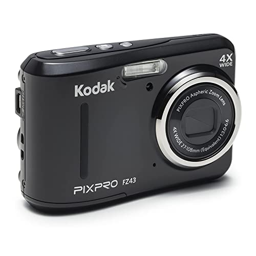 Kodak PIXPRO FZ45 Friendly Zoom Digital Camera (Black) Bundle with 32GB SD Memory Card, Camera Accessory Kit, and AAA Batteries (4-Pack) (4 Items)