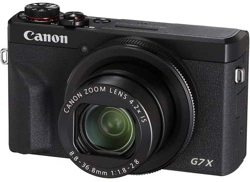 Canon PowerShot G7 X Mark III Digital Camera (Black) with Rtech Digital Bundle - Includes: 64GB SDXC Memory Card, 1x Replacement Battery, Carrying Case & More (Renewed)