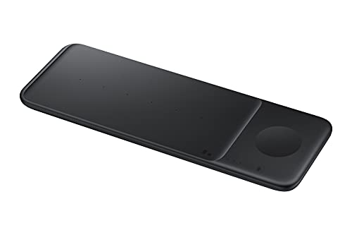 Samsung Electronics Wireless Charger Trio, Qi Compatible - Charge up to 3 Devices at Once for Galaxy Phones, Buds, Watches, and Apple iPhone Devices (Black)