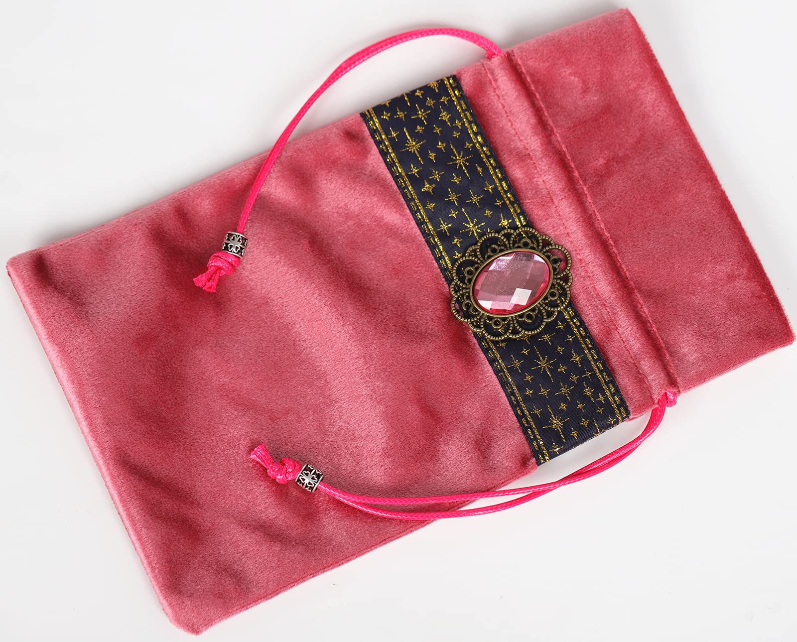 DOARLUO Tarot Bag Pouch Dice,Rune or Card Gift Bag,Drawstring Storage Bucket Bag 5" x 8" (Watermelon red)