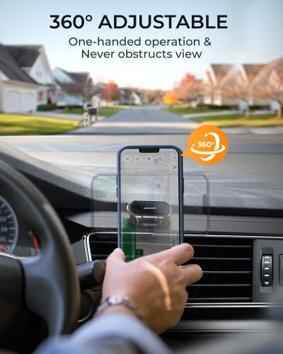 Magnetic Phone Mount for Car [Upgrade 6X Military Magnets] [Bendable Base] All Metal Magnet Car Mount, 360° Adjustable Dashboard Phone Holder for Car for All Smartphones