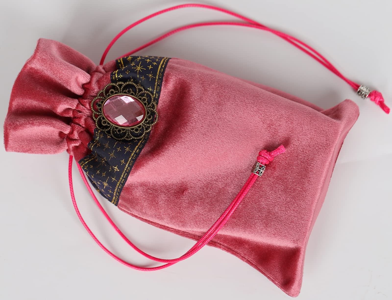 DOARLUO Tarot Bag Pouch Dice,Rune or Card Gift Bag,Drawstring Storage Bucket Bag 5" x 8" (Watermelon red)