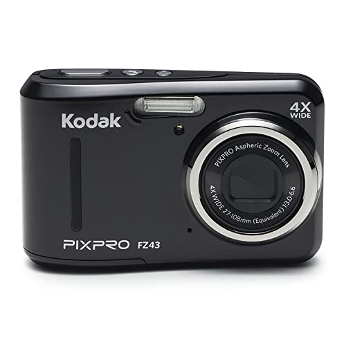 Kodak PIXPRO FZ45 Friendly Zoom Digital Camera (Black) Bundle with 32GB SD Memory Card, Camera Accessory Kit, and AAA Batteries (4-Pack) (4 Items)