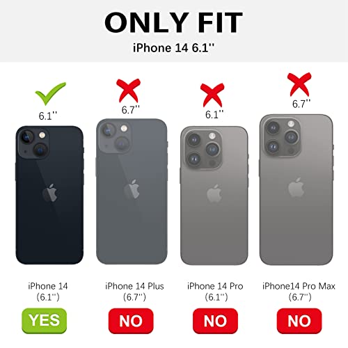 BENTOBEN iPhone 14 Case with 360° Ring Holder, Shockproof Slim Kickstand Magnetic Support Car Mount Women Men Non-Slip Protective Phone Case for iPhone 14 6.1", Black/Gold