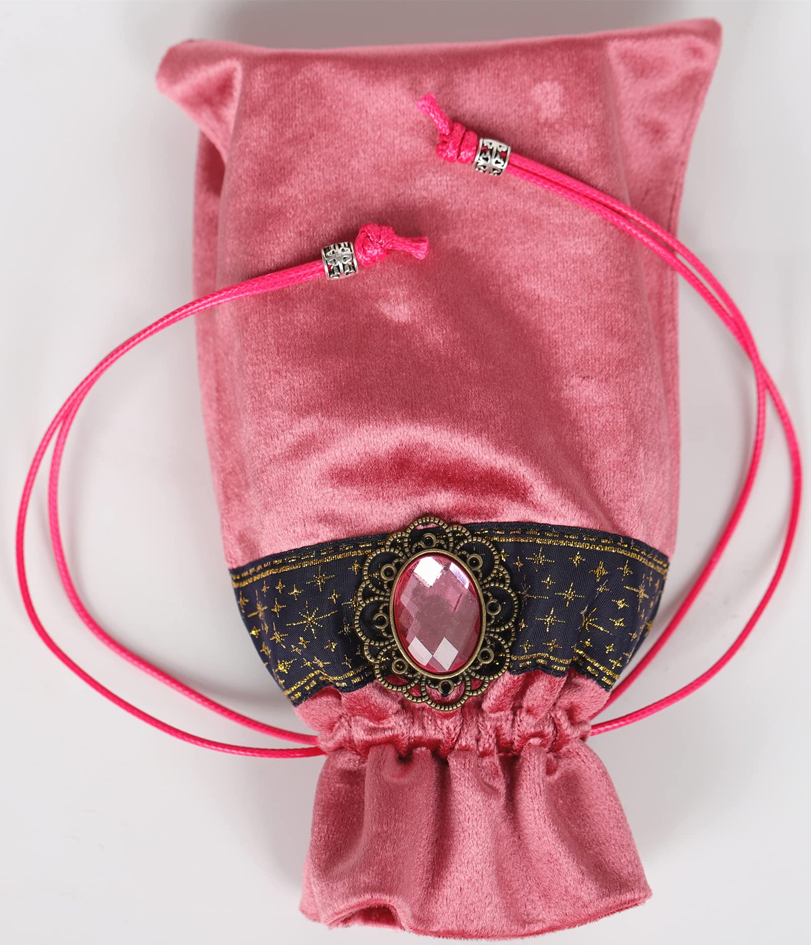 DOARLUO Tarot Bag Pouch Dice,Rune or Card Gift Bag,Drawstring Storage Bucket Bag 5" x 8" (Watermelon red)