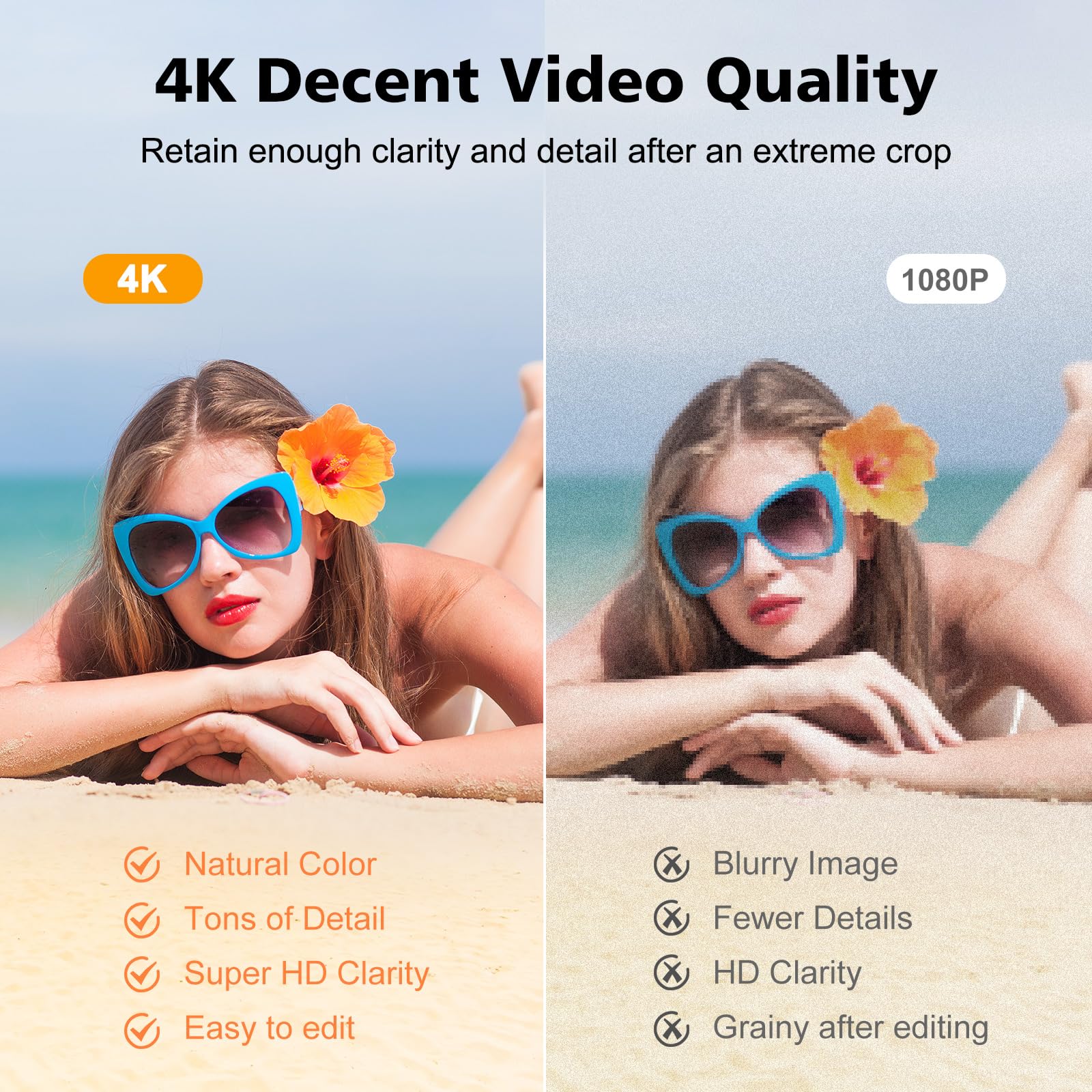 4K Digital Camera with Flash, 48MP Camera for Photography Teens Adults Autofocus Vlogging and YouTube Cameras with Flip Screen, Anti-Shake, 16X Digital Zoom, 32GB Card, Two Batteries, Lanyard