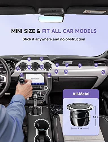 pop-tech Ball Magnetic Car Phone Holder, Universal All-Metal Magnet Car Mount for Cell Phone Dashboard GPS with 4 Metal Plates & Mini Size& 360° Rotation for iPhone, Tablet, Socket Grip,Mobile Device