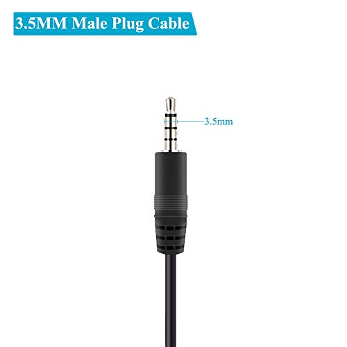 Fancasee 2 Pack 6 ft Replacement 3.5mm Male Plug to Bare Wire Open End TRRS 4 Pole Stereo 1/8" 3.5mm Plug Jack Connector Audio Cable for Headphone Headset Earphone Microphone Cable Repair